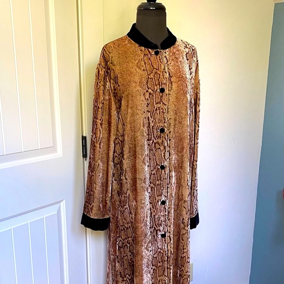 Jackets & Coats | Velvet Long Coat Side Slit Xl | Poshmark